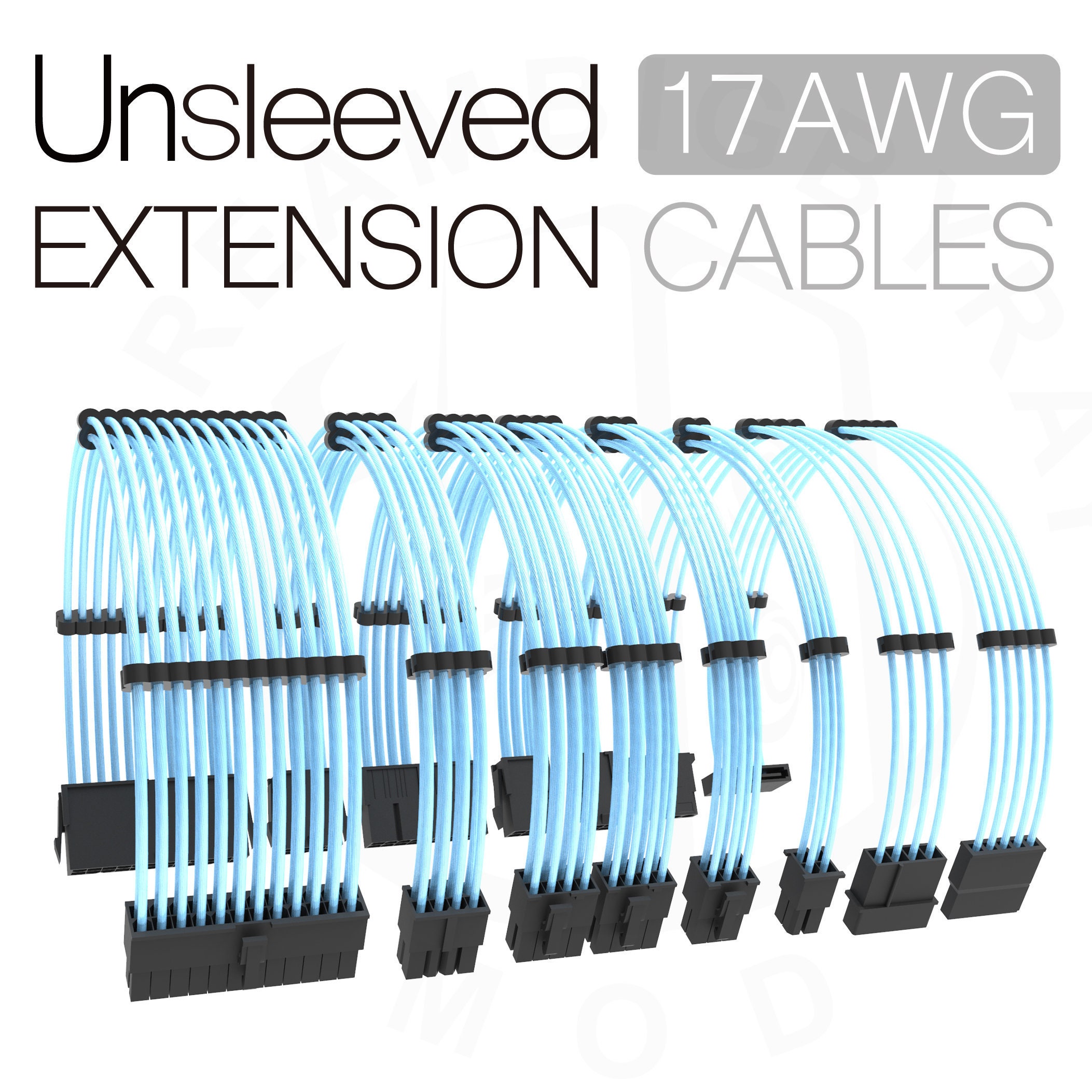 Clear Blue Unsleeved Pc Psu Extension Cable Cords Motherboard - Etsy