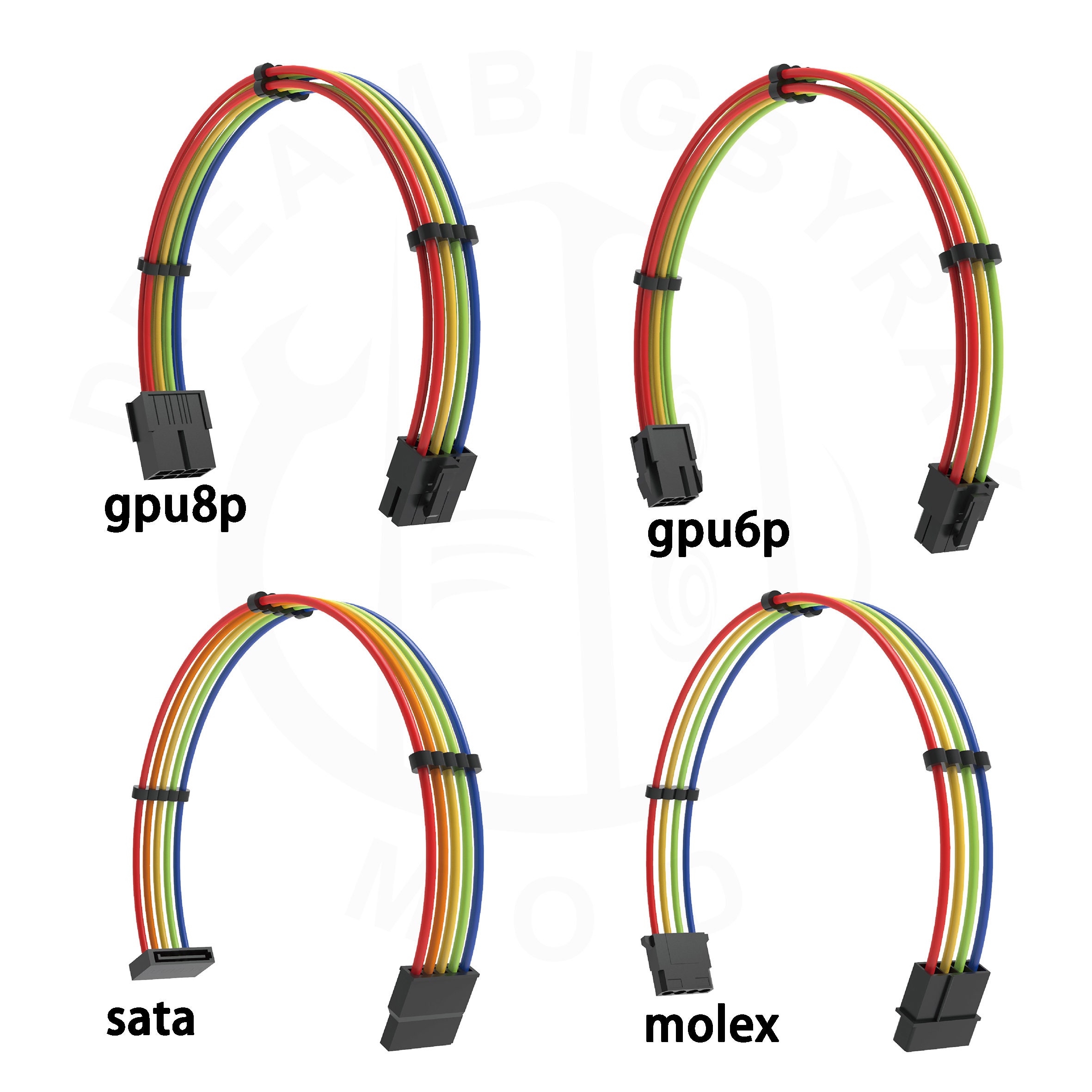 Rainbow Color Silicone Pc Psu Extension Kits 30cm Atx Gpu Pcie - Etsy