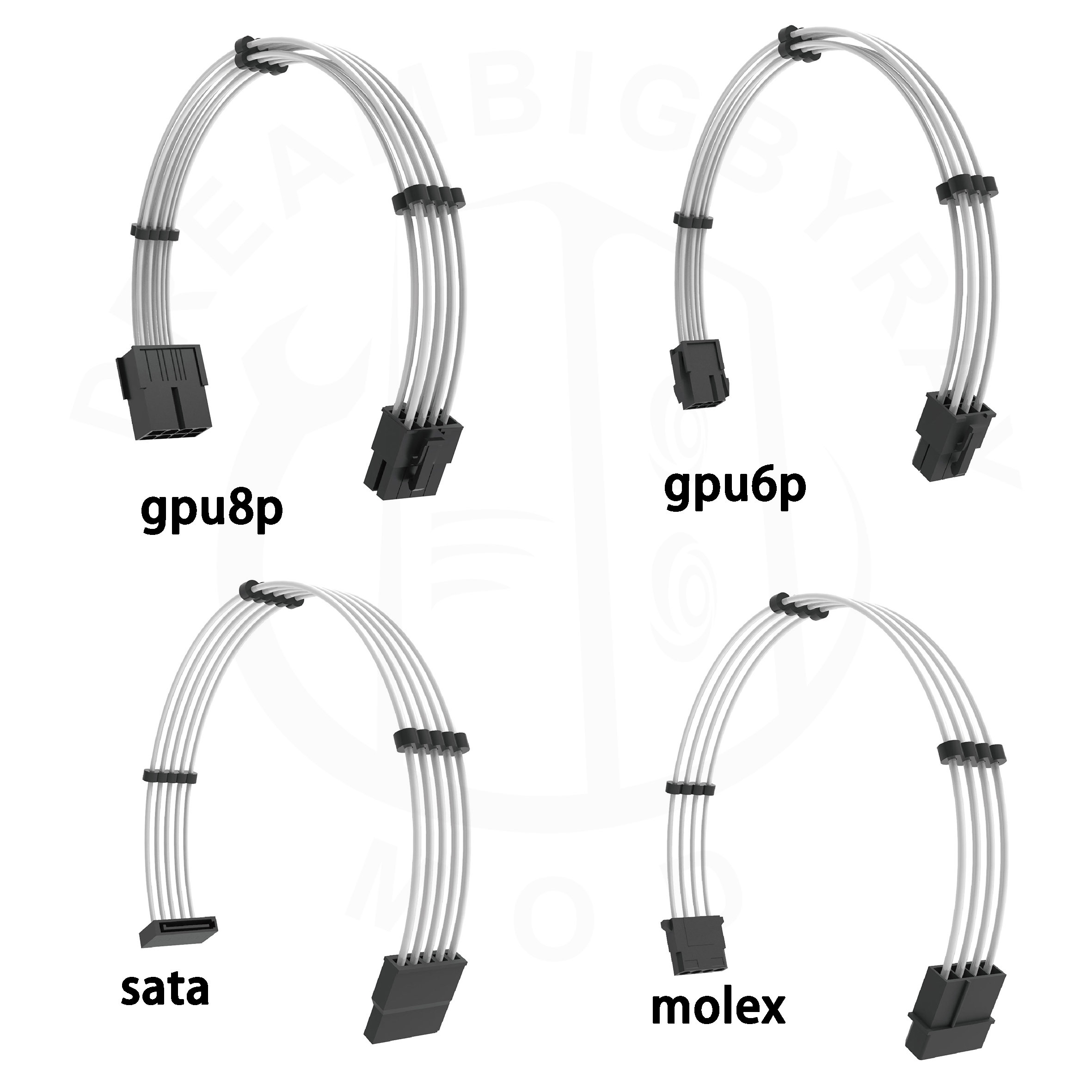 White Color Unsleeved Mobo Gpu Cpu Sata Pc Psu Extension Cable - Etsy