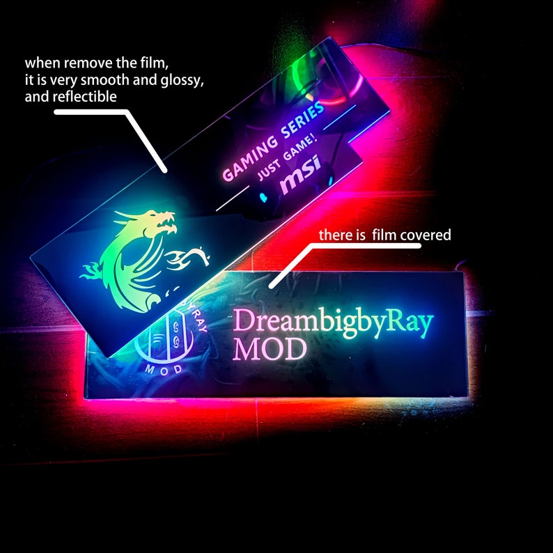 Custmoized Silver Mirrored RGB Gpu Backplate Pc Case Panel Argb Edge ...