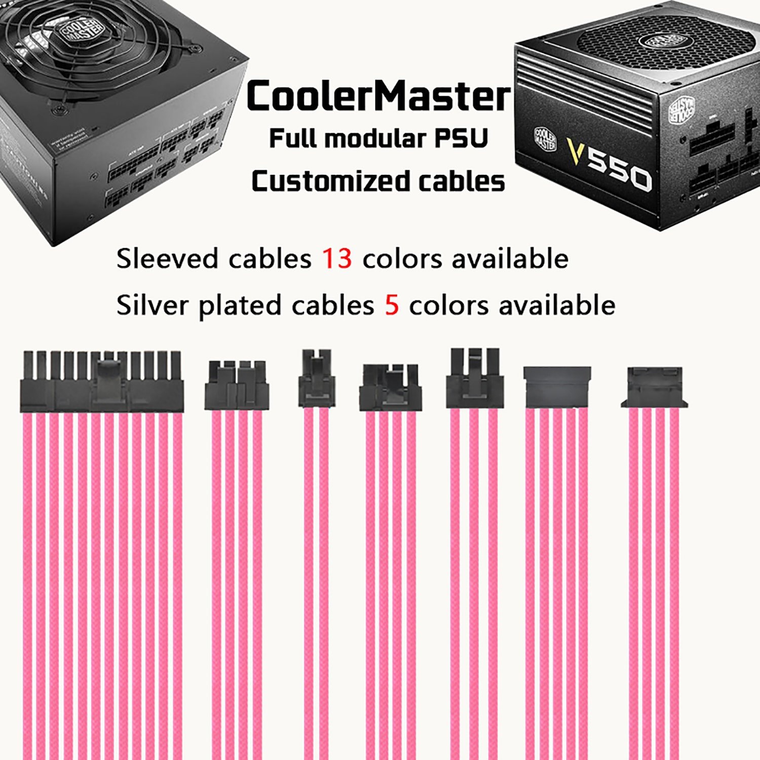 Coolermaster Full Modular Psu Cables Customized Sleeved Silver - Etsy ...