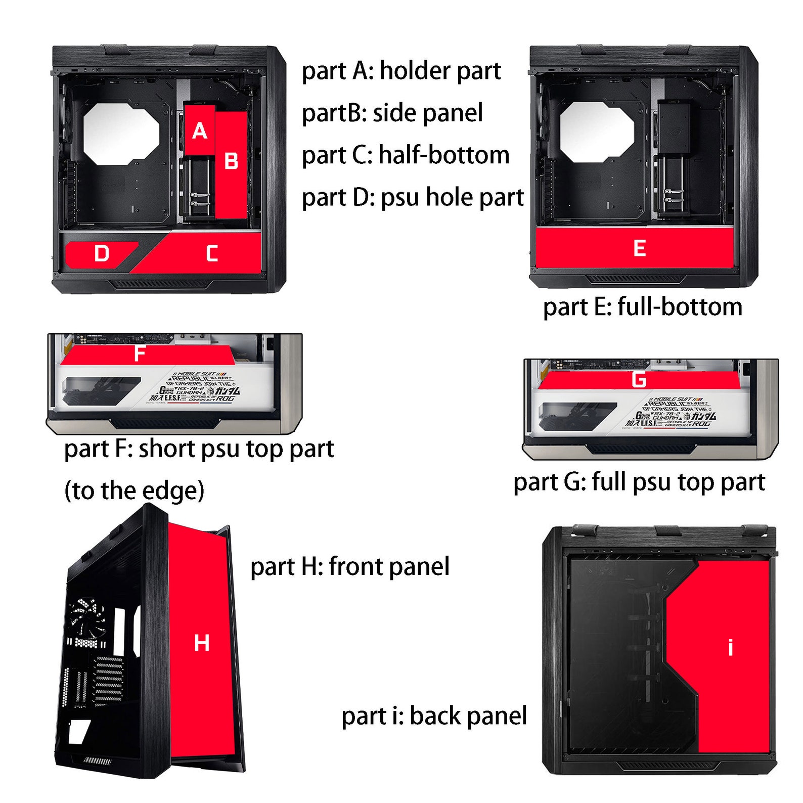 Customized RGB Panels for ROG STRIX Helios Case Decorative Backplates ...