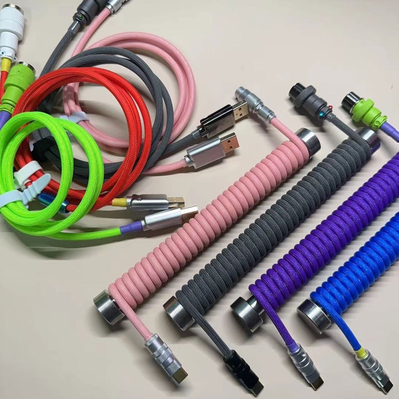 Dreambigbyray Customized Coil Keyboard Cables Paracord Sleeved Type C ...