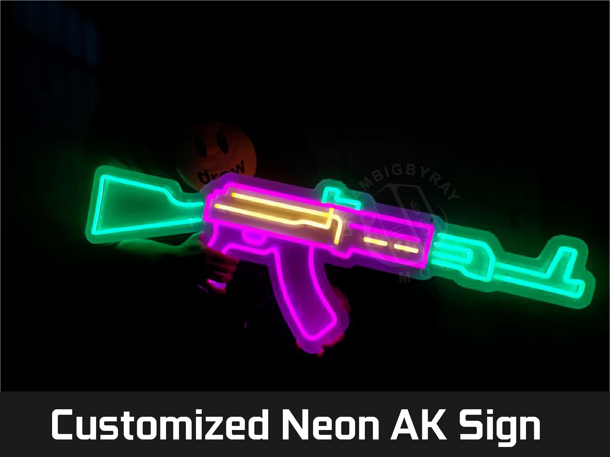 Customized neon gun AK47 neon sign light room decoration wall | Etsy