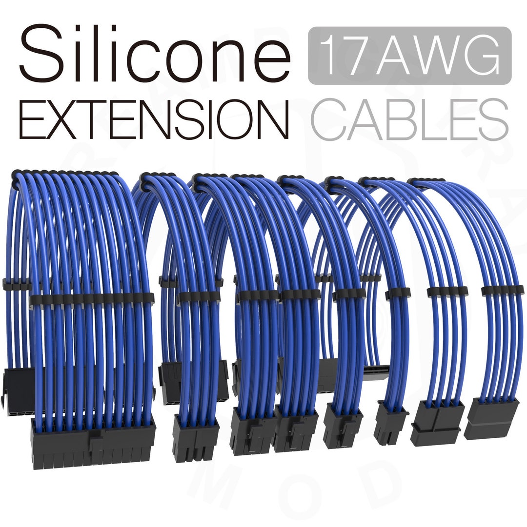 Blue Silicone Pc Psu Extension Kits 30cm Atx Gpu Pcie - Etsy