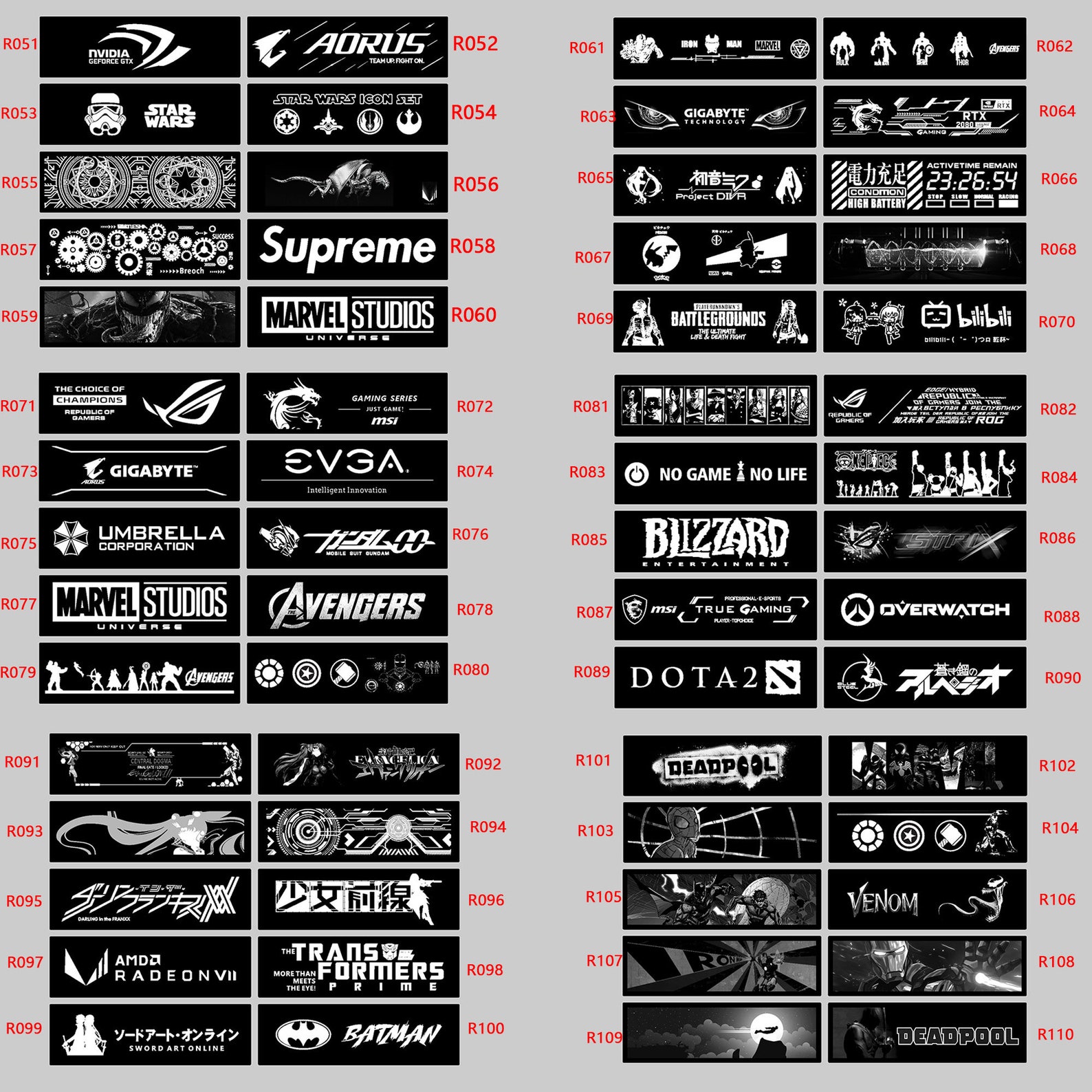 Custom Light RGB GPU Backplate Graphics Card Decoration Board ...