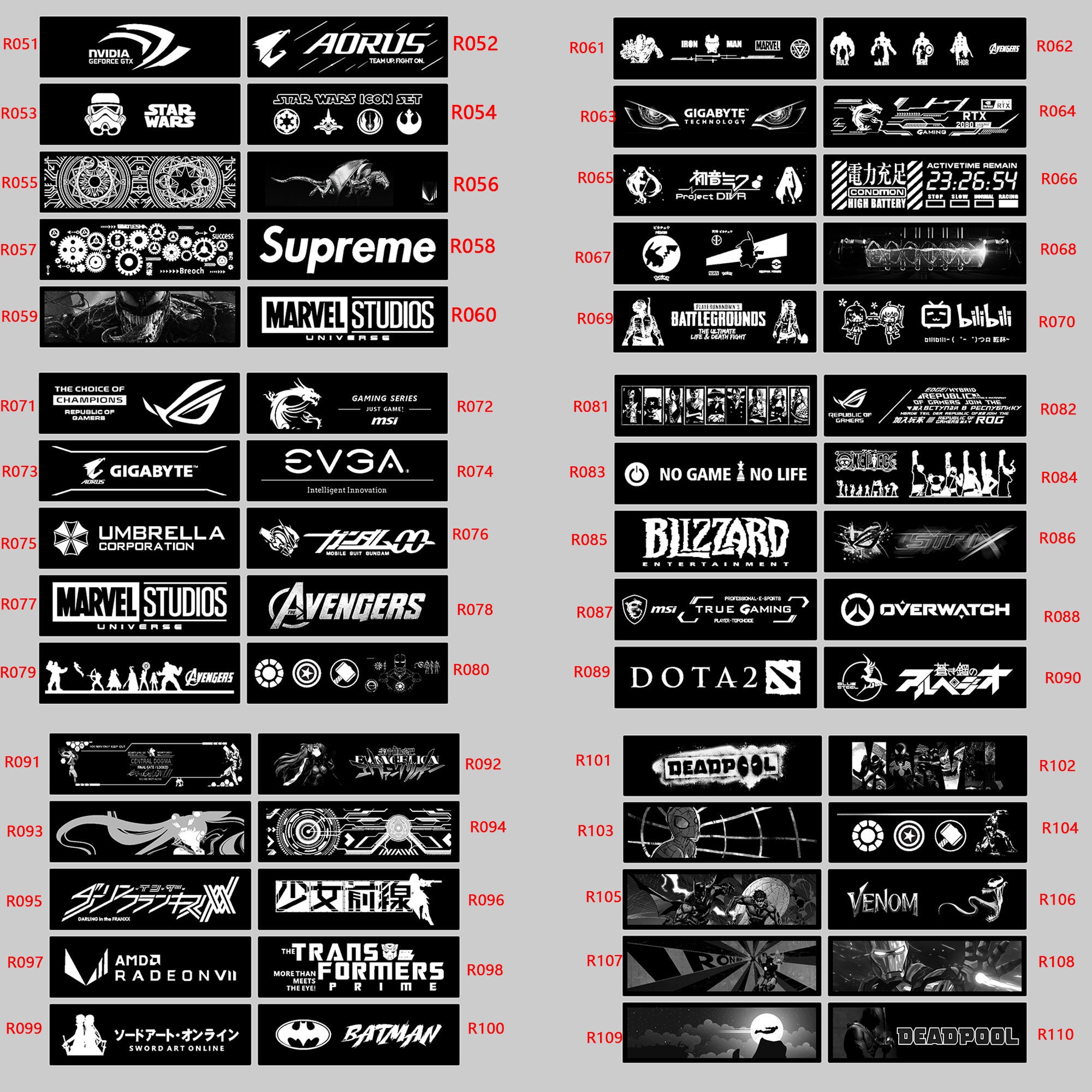 Custom Light RGB GPU Backplate Graphics Card Decoration Board | Etsy