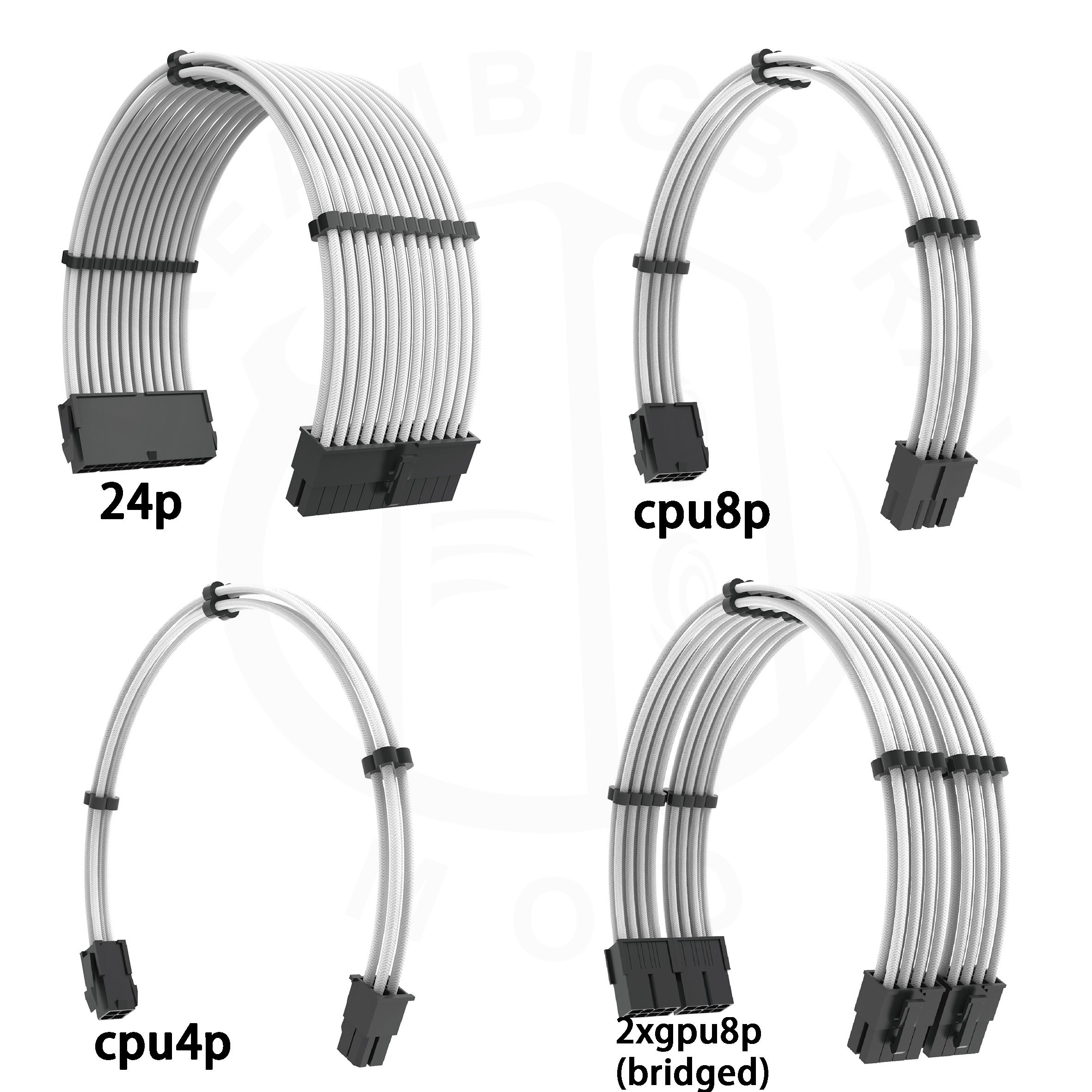 White Color Sleeved PC Psu Extension Cable Cpu Gpu Sata | Etsy