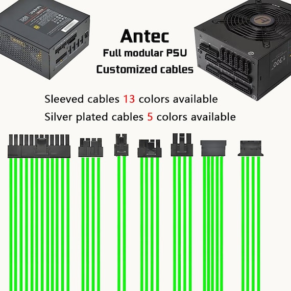 Customized Antec Full Modular Psu Cables Sleevd Silver Plated - Etsy
