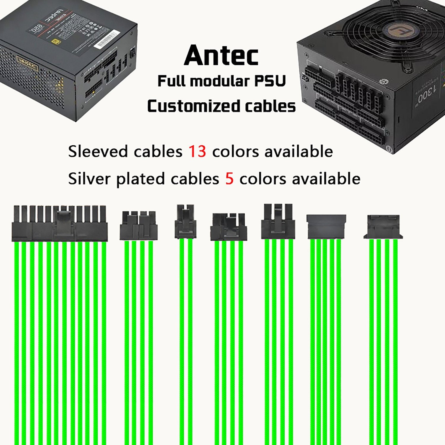 Customized Antec Full Modular Psu Cables Sleevd Silver Plated - Etsy