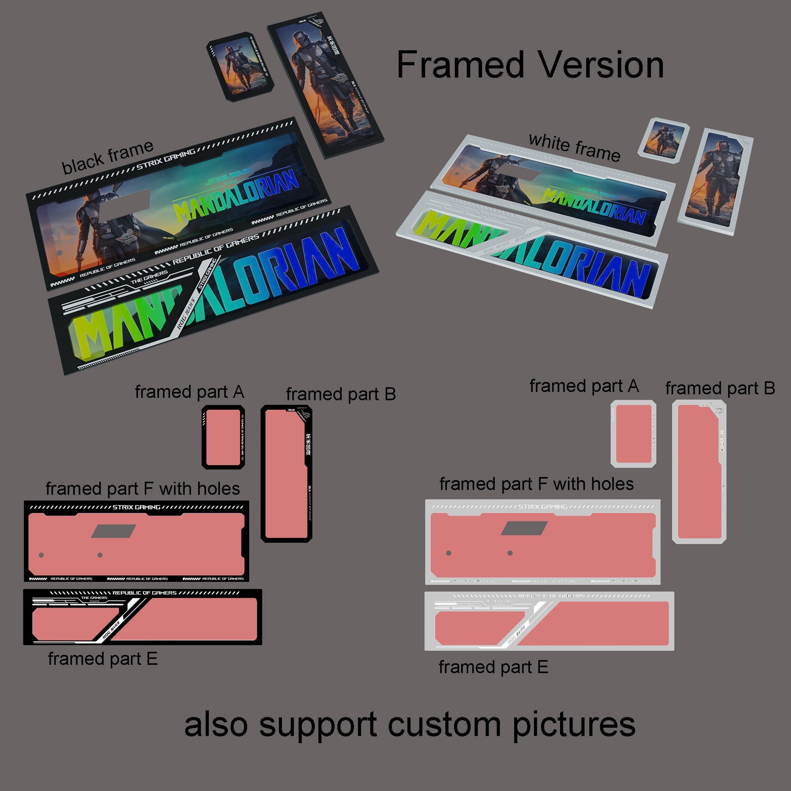Customized RGB Panels for ROG STRIX Helios Case Decorative Backplates ...