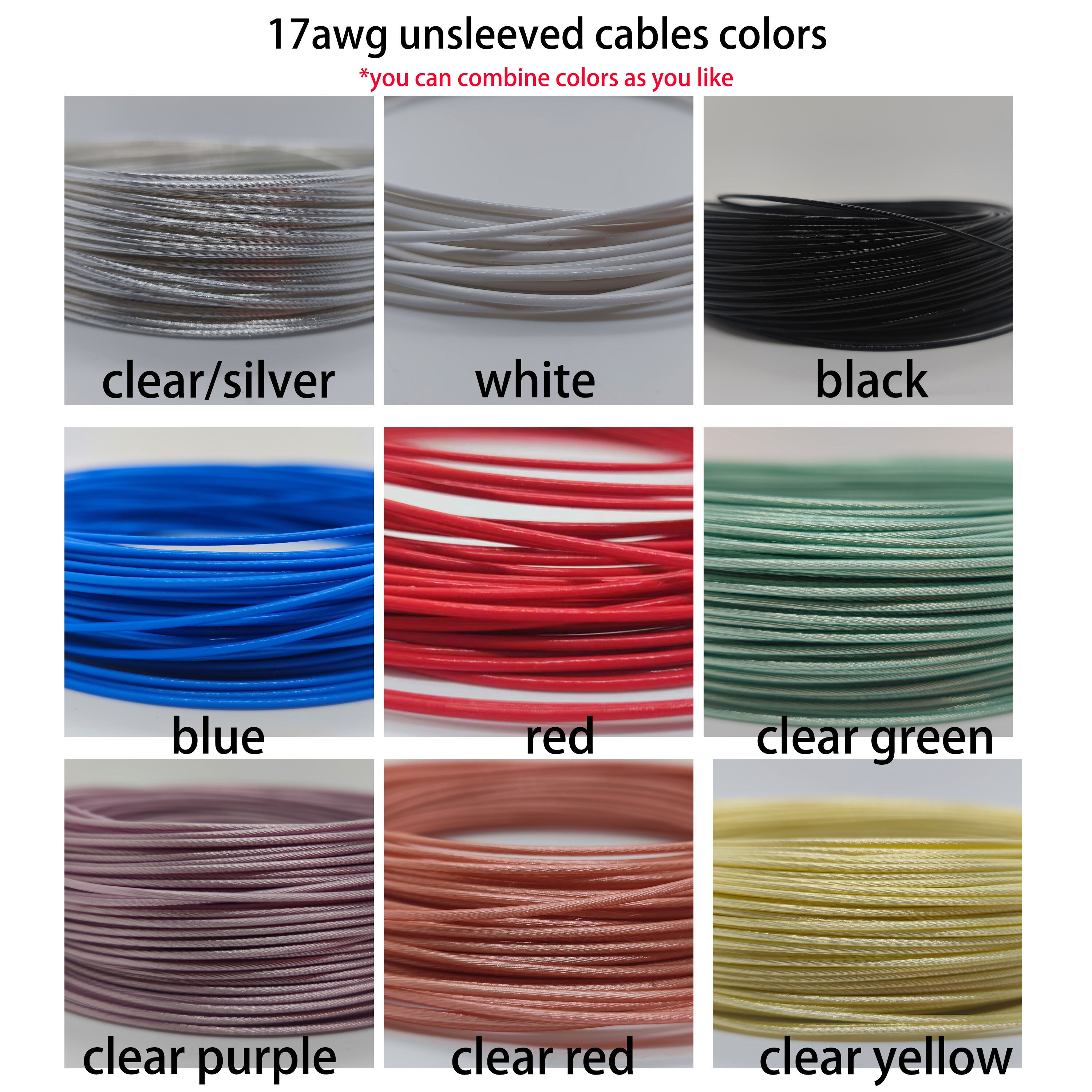 Unsleeved Clear Green Computer Psu Extension Cable Cords Red | Etsy