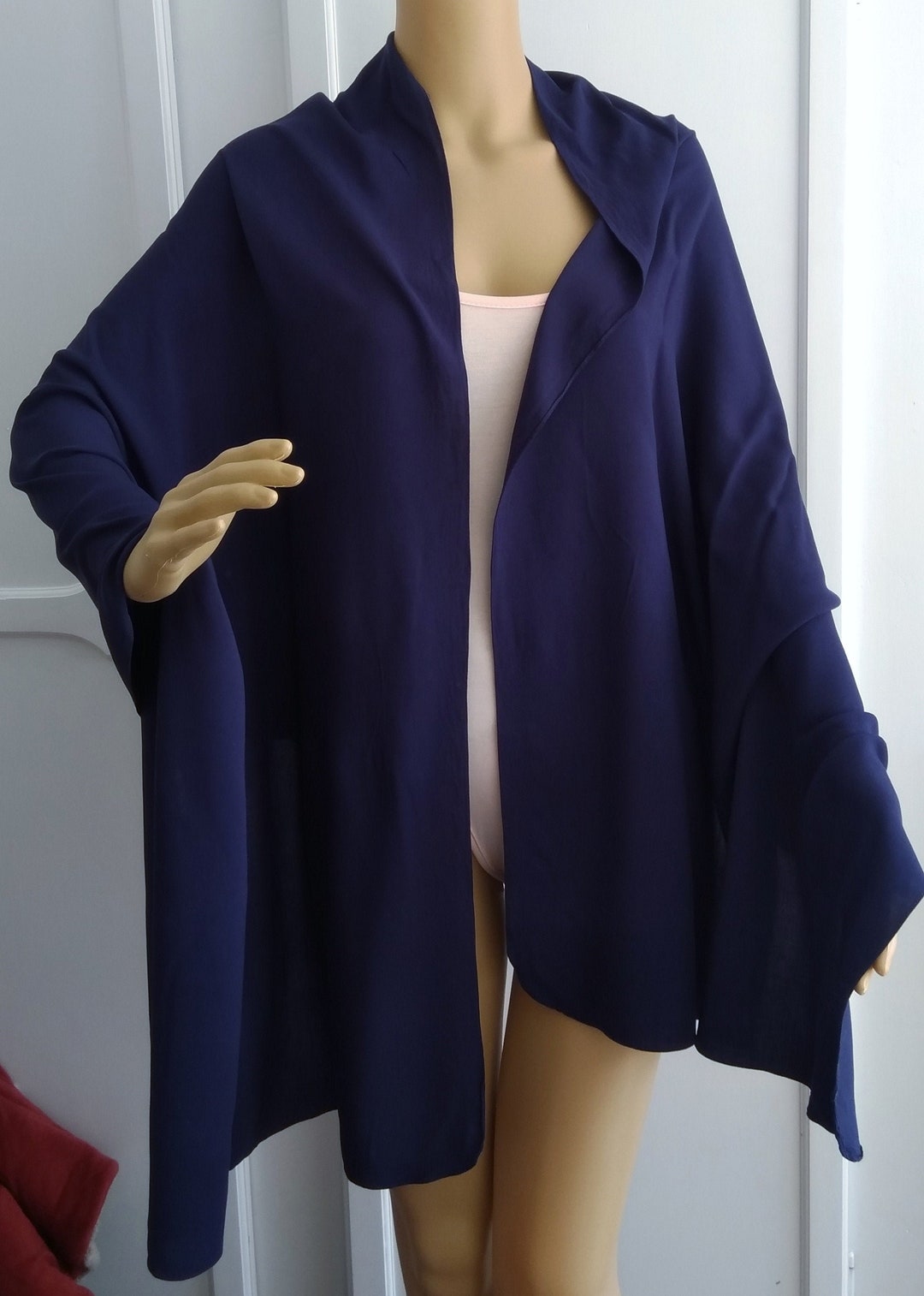 NAVY Blue Evening Shawl Superior Quality Viscose Fabric Approx 200cm X ...