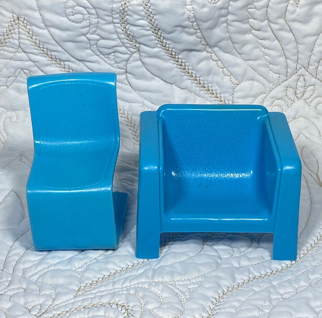 Vintage 1970s Barbie Doll Chairs: Mod Blue Mattel Furniture Set - Etsy