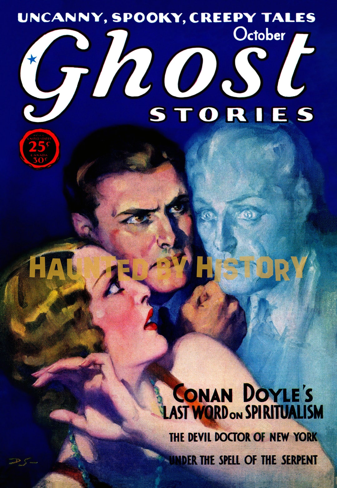 1930s Ghost Stories Magazine Cover Art Print - Vintage Horror Poster - Etsy