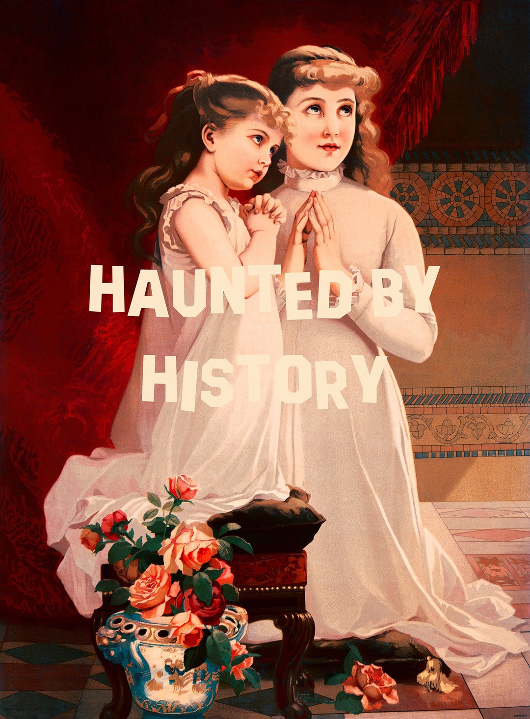 Girls Praying Poster - Religious - Victorian Illustration - Spiritual ...