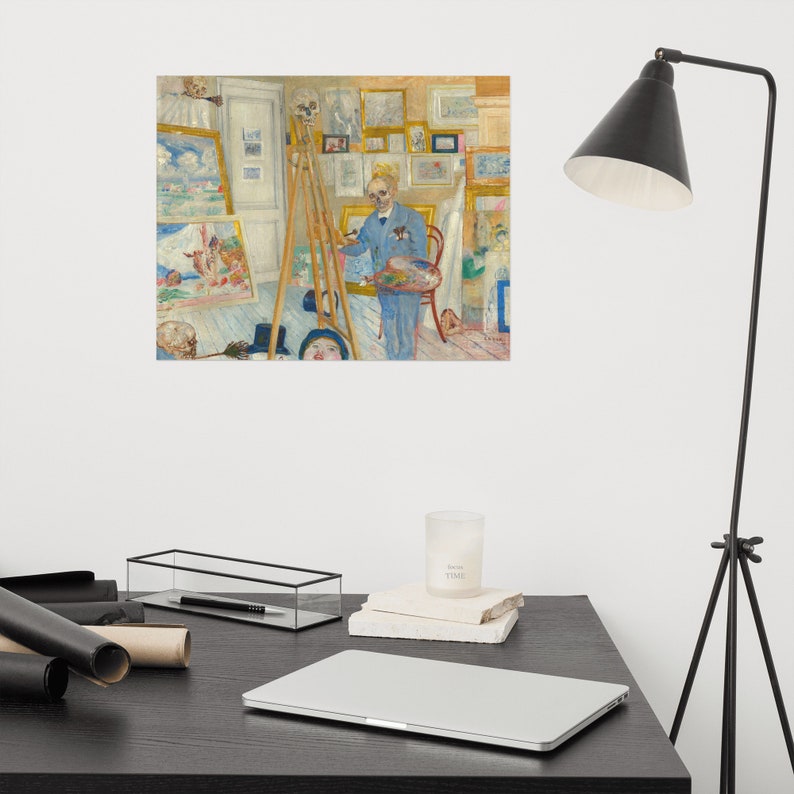 The Skeleton Artist Poster Macabre Painting 1896 Artwork - Etsy