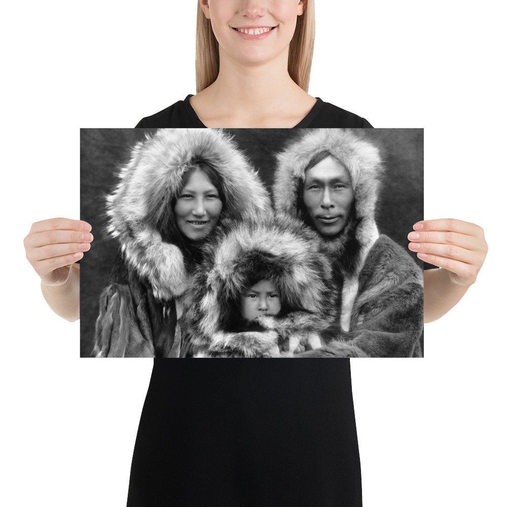 Inupiat Family Poster Eskimo Family Indigenous Family - Etsy