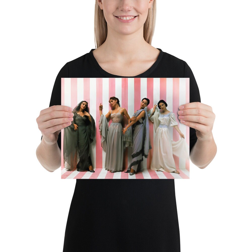 Four Vintage 1948 Fashion Models Poster - Nightgowns - Eveningware ...