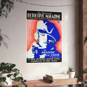 Vintage Pulp Art Poster: Illustrated Detective Magazine Cover - Etsy