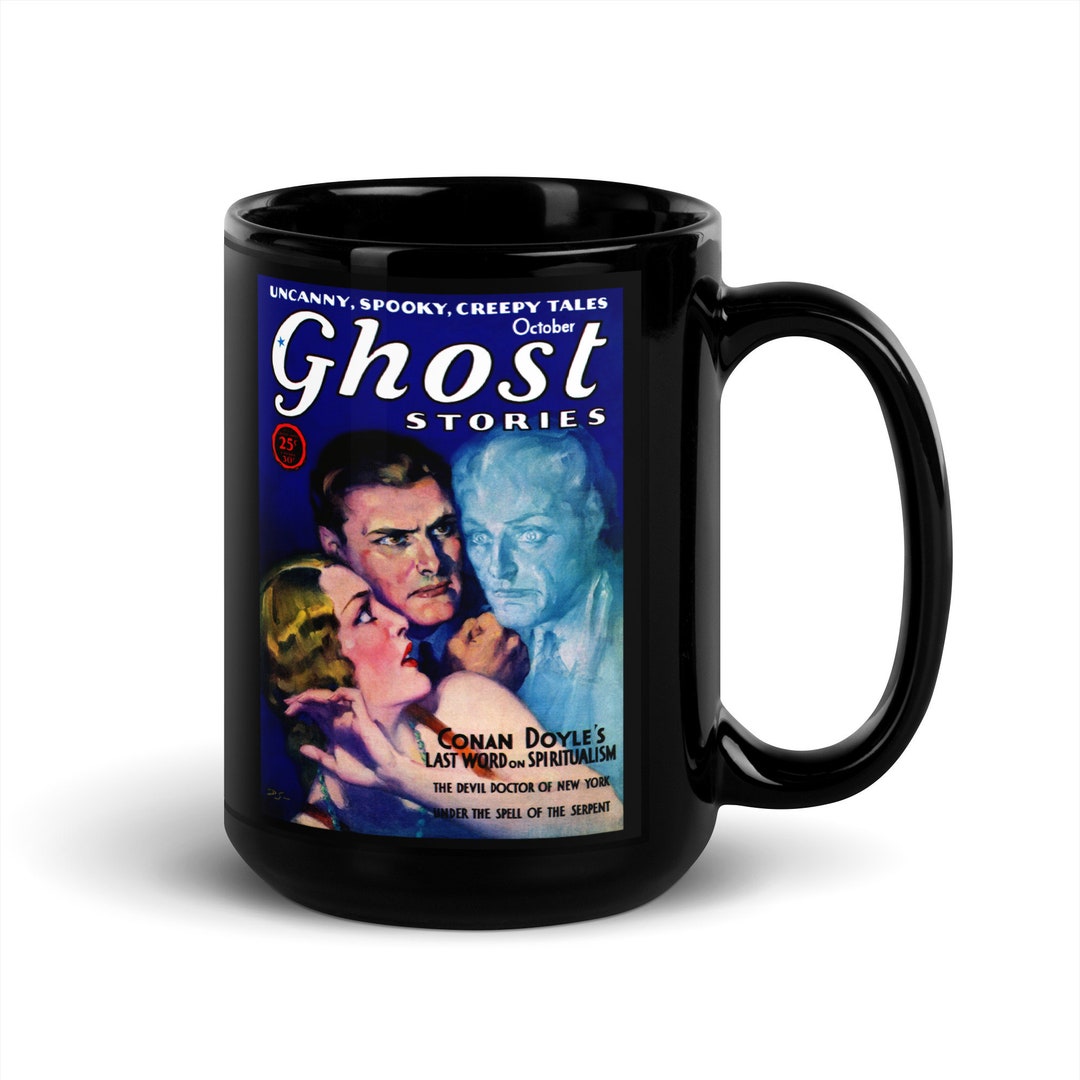 Ghost Stories Pulp Art Cover Black Glossy Mug Apparition 1930s Vintage ...