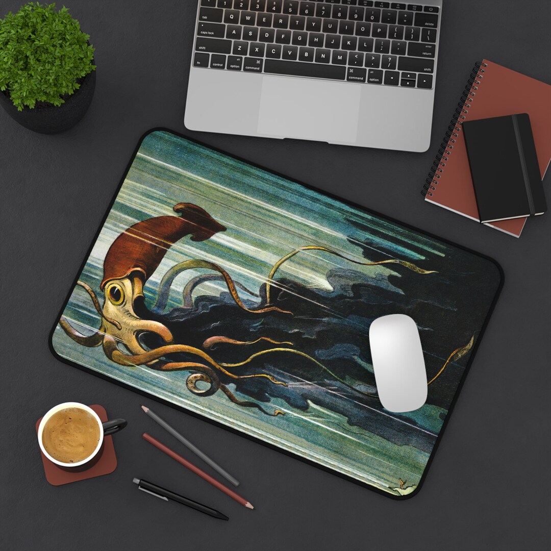 Squid Desk Mat Squid, Steampunk, Ink, Ocean Creature, Ocean Monster ...