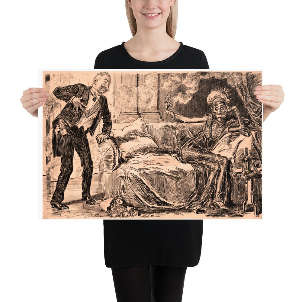 Harlot of War Matte Poster – Vintage Horror Illustration, Political ...