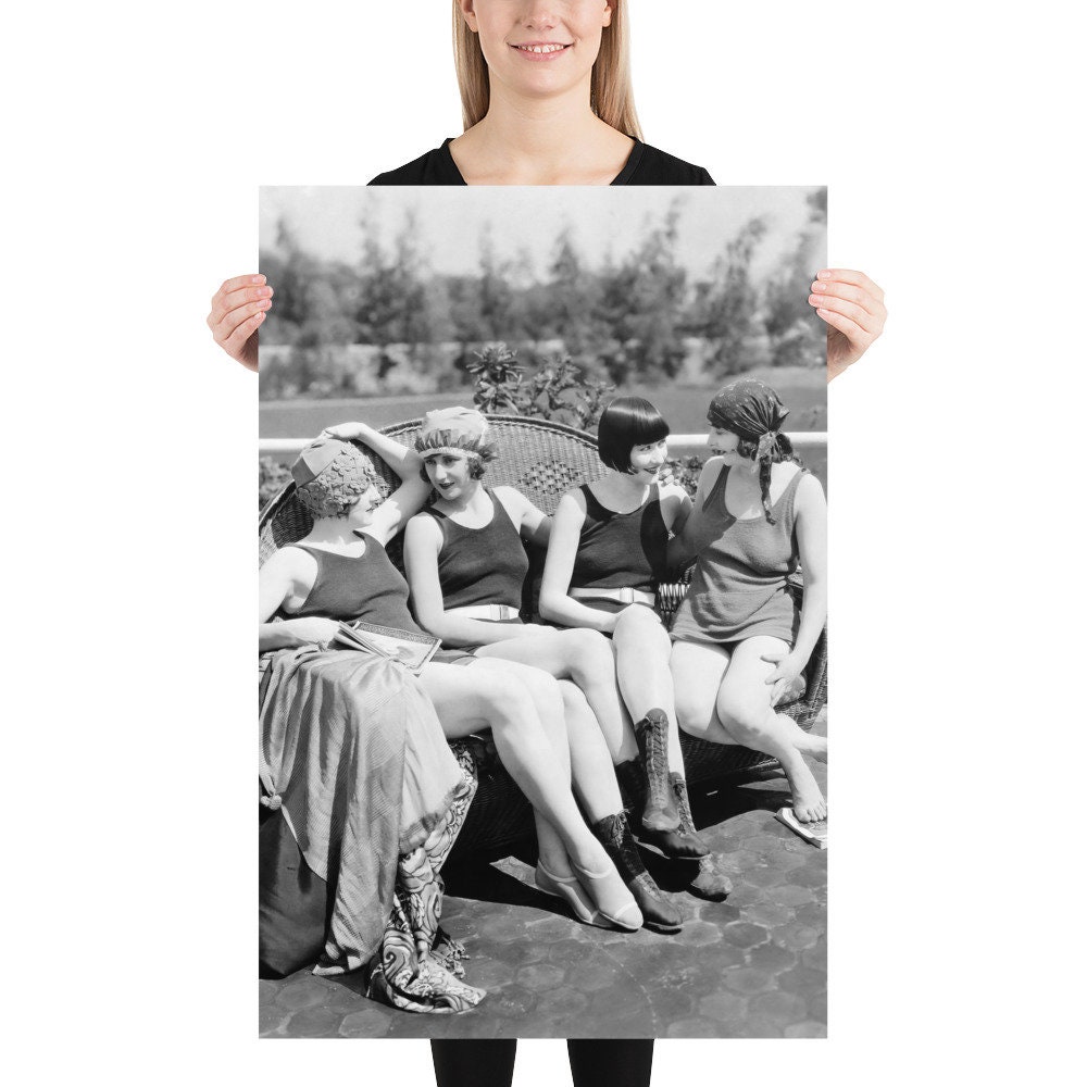 1920s Flappers in Swimsuits Poster Roaring Twenties Jazz Age 1920s ...