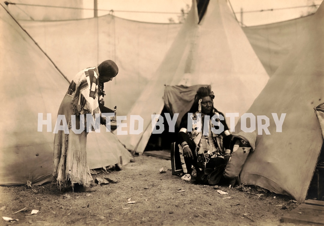 Vintage Native American Photo Poster: Wild West Show, Antique Camera - Etsy