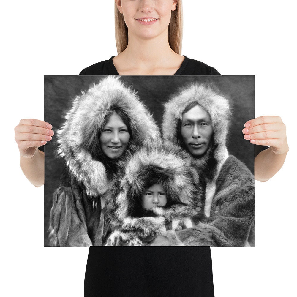 Inupiat Family Poster Eskimo Family Indigenous Family - Etsy