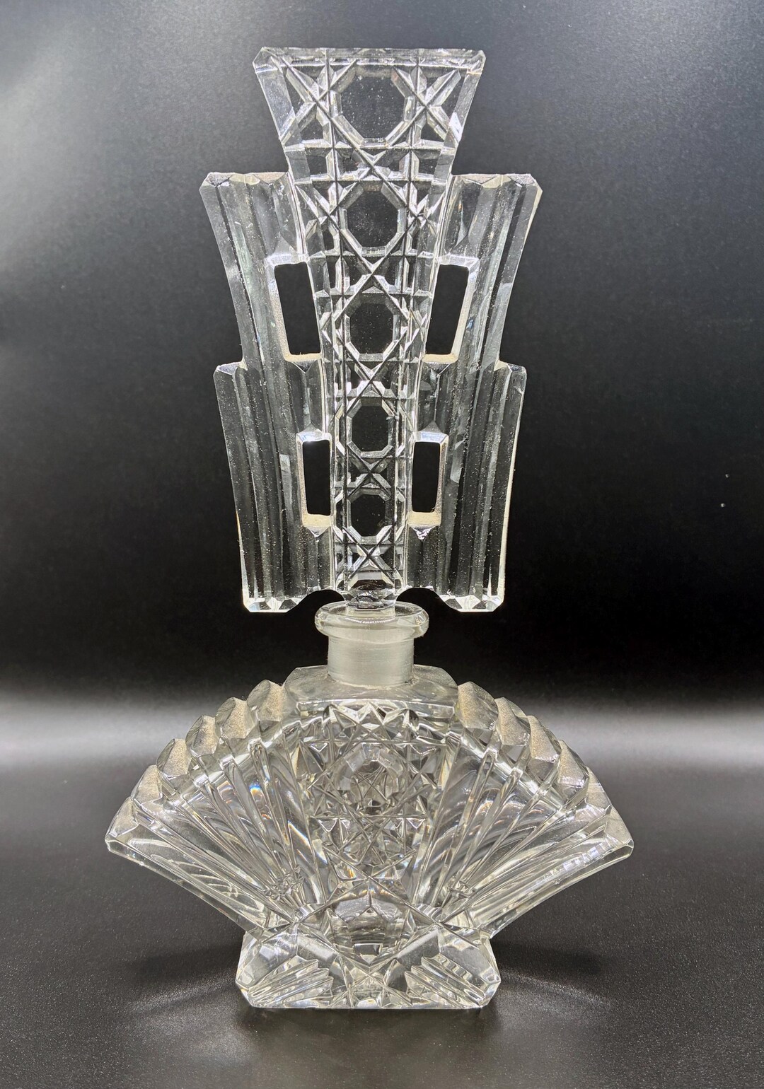 Vintage Art Deco Czech Cut Crystal Perfume Bottle – Palda Style - 8 ...