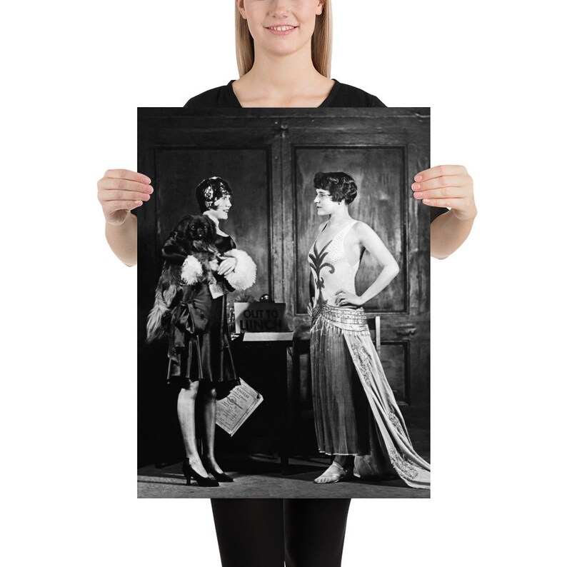 Two Flappers Poster 1920s Fashion Art Deco Pet Dog Jazz Age Beauties ...