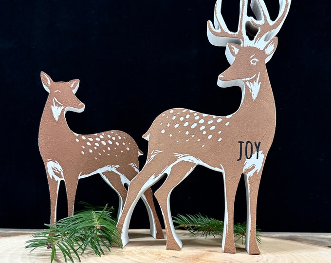 Ornamental Deer Deer Cutout Deer W/ Ornaments Antlers Unpainted - Etsy