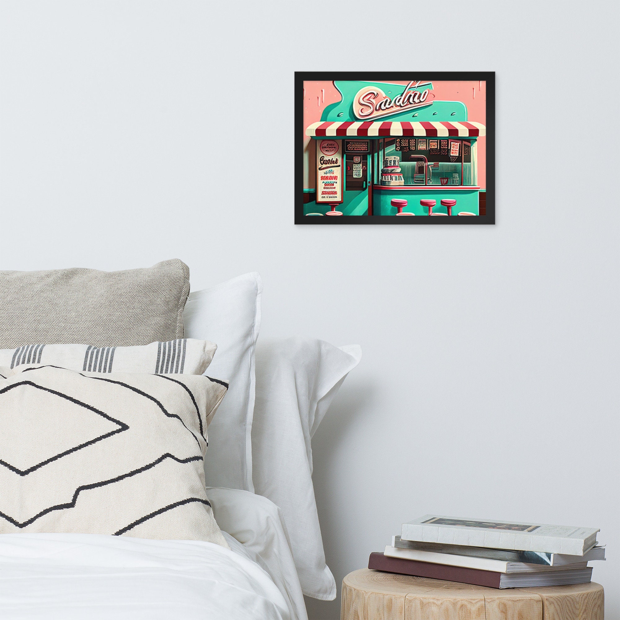 Retro Diner Inspired Matte Poster - 50s Soda Shop Design - Etsy