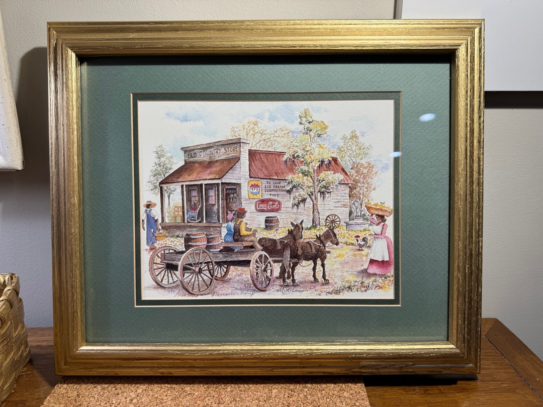 Mimi Loup Brown - Old Country Store - FRAMED - Ready to Hang! - Etsy