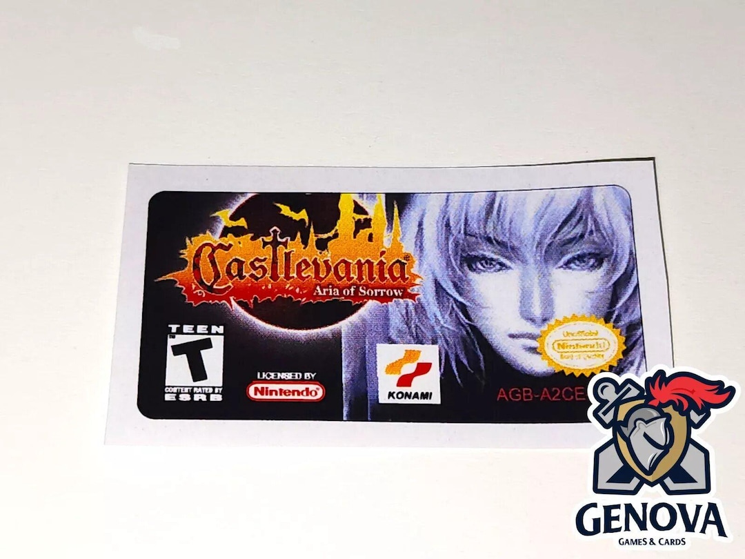 Castlevania Aria of Sorrow Game Boy Advance Replacement Game Label ...
