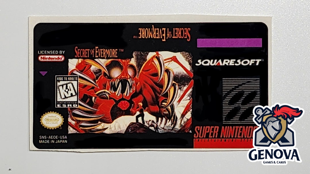 Secret of Evermore Snes Replacement Game Label Sticker Precut - Etsy