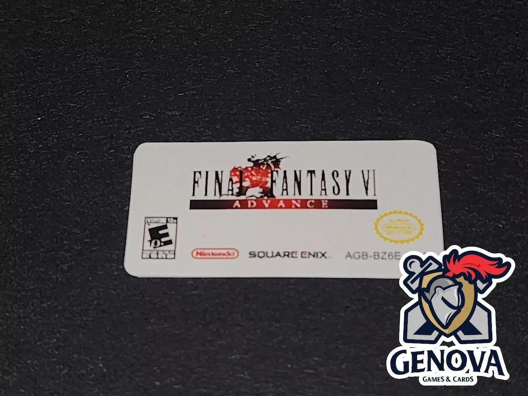 Final Fantasy VI Advance Game Boy Advance Replacement Game Label ...