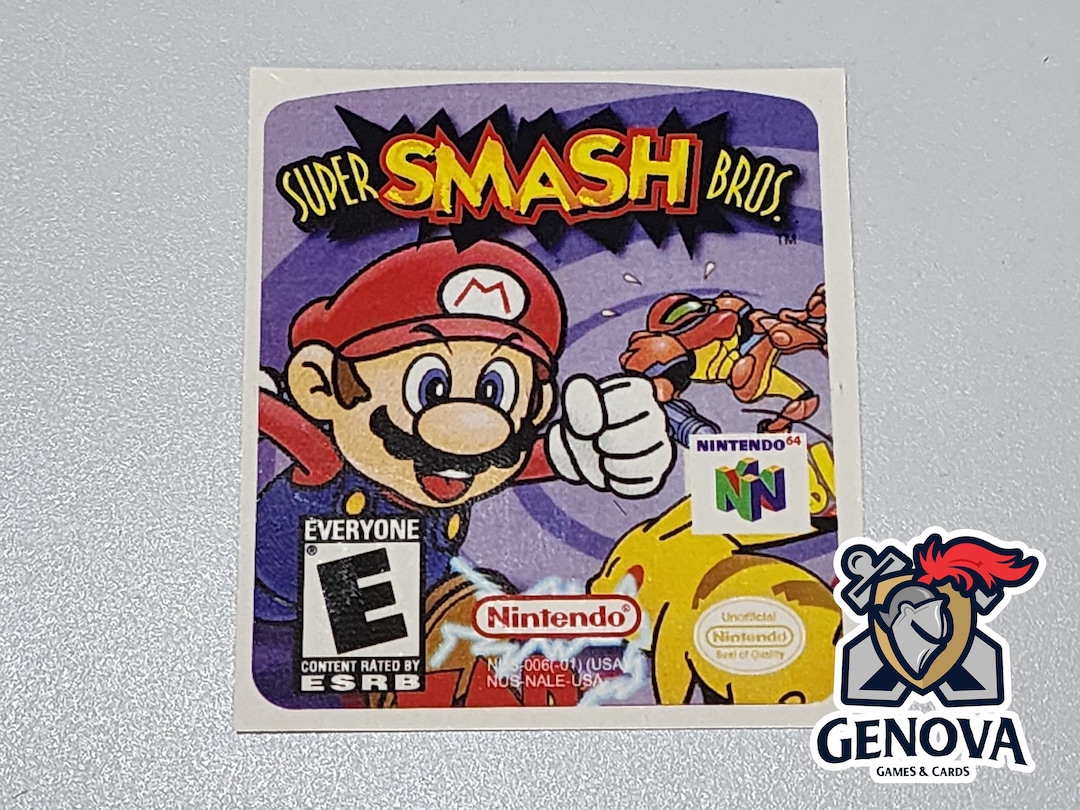 Super Smash Bros N64 Replacement Game Label Sticker Precut - Etsy