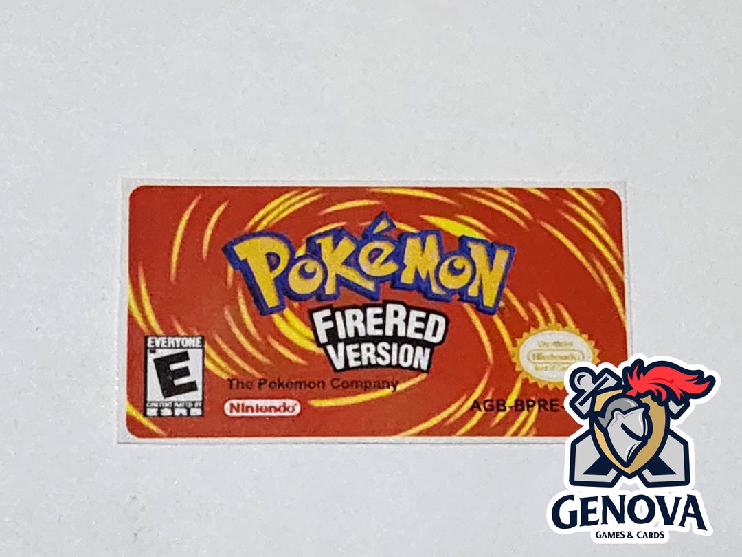 Pokemon Firered Version Game Boy Advance Replacement Game Label Sticker ...