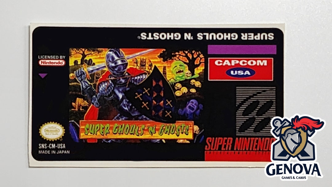 Tesuper Ghouls N' Ghosts Snes Replacement Game Label Sticker Precut - Etsy