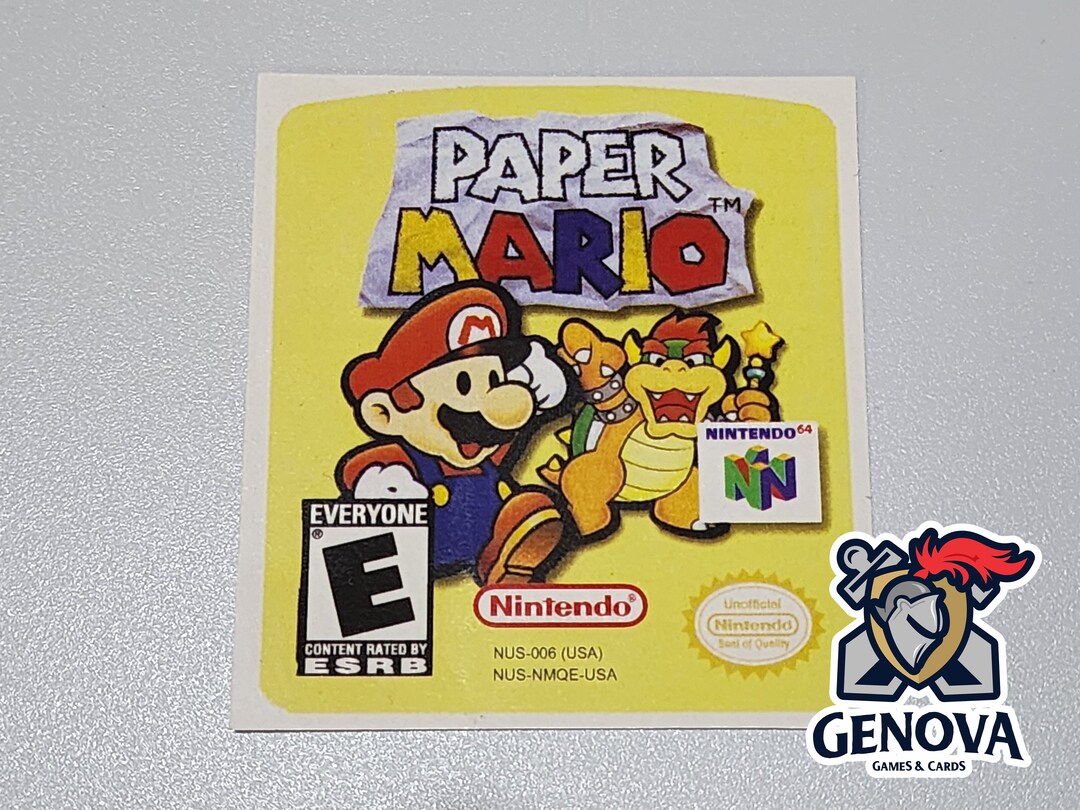 Paper Mario N64 Replacement Game Label Sticker Precut - Etsy