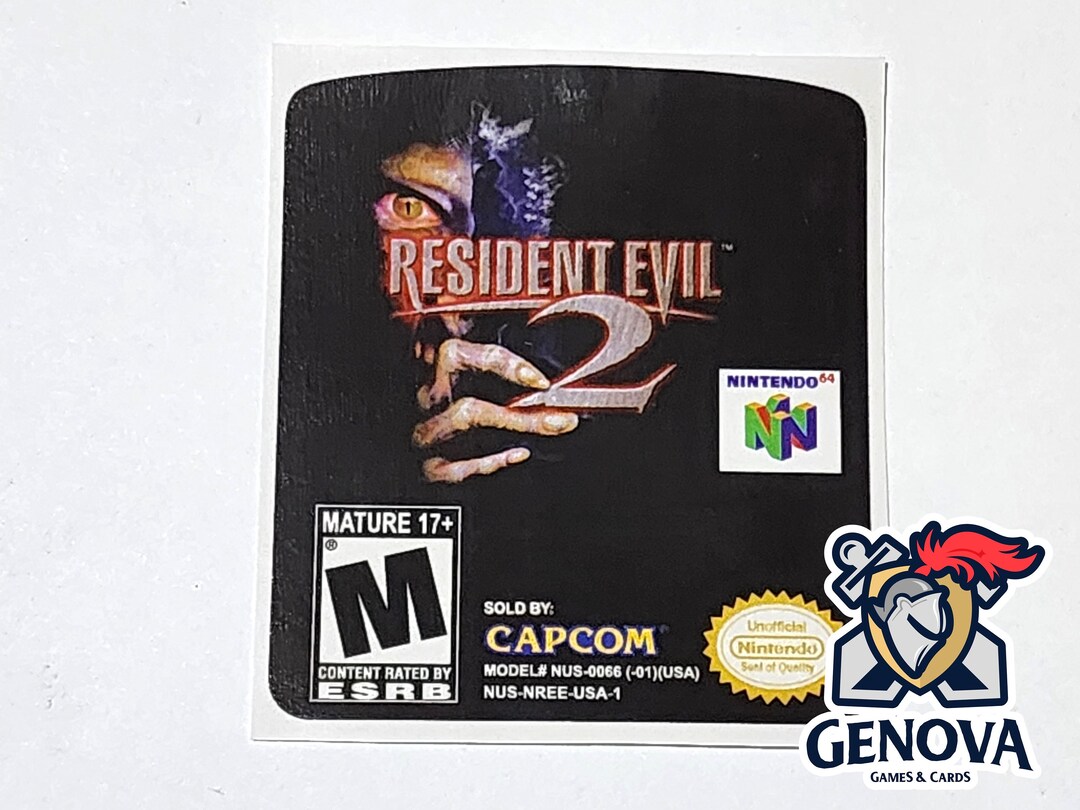 Resident Evil 2 N64 Replacement Game Label Sticker Precut - Etsy