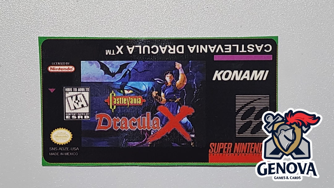 Castlevania Dracula X Snes Replacement Game Label Sticker Precut - Etsy