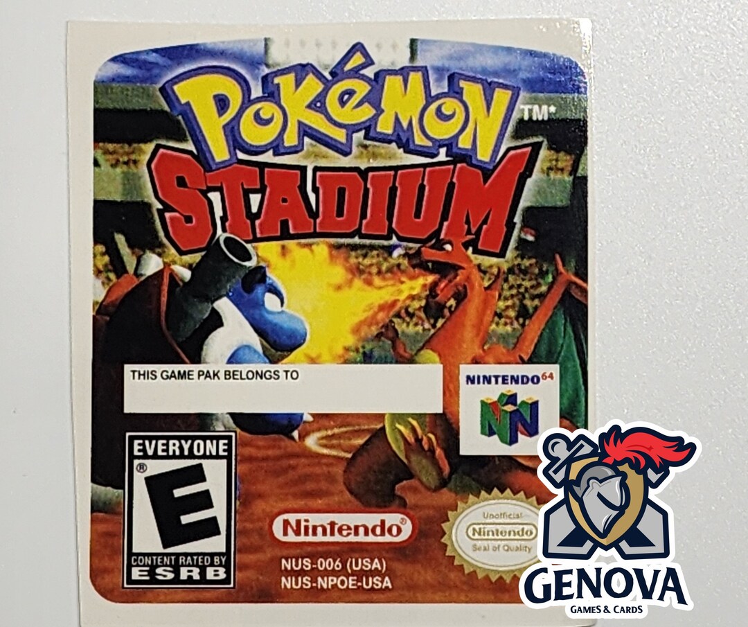 Pokemon Stadium N64 Replacement Game Label Sticker Precut - Etsy