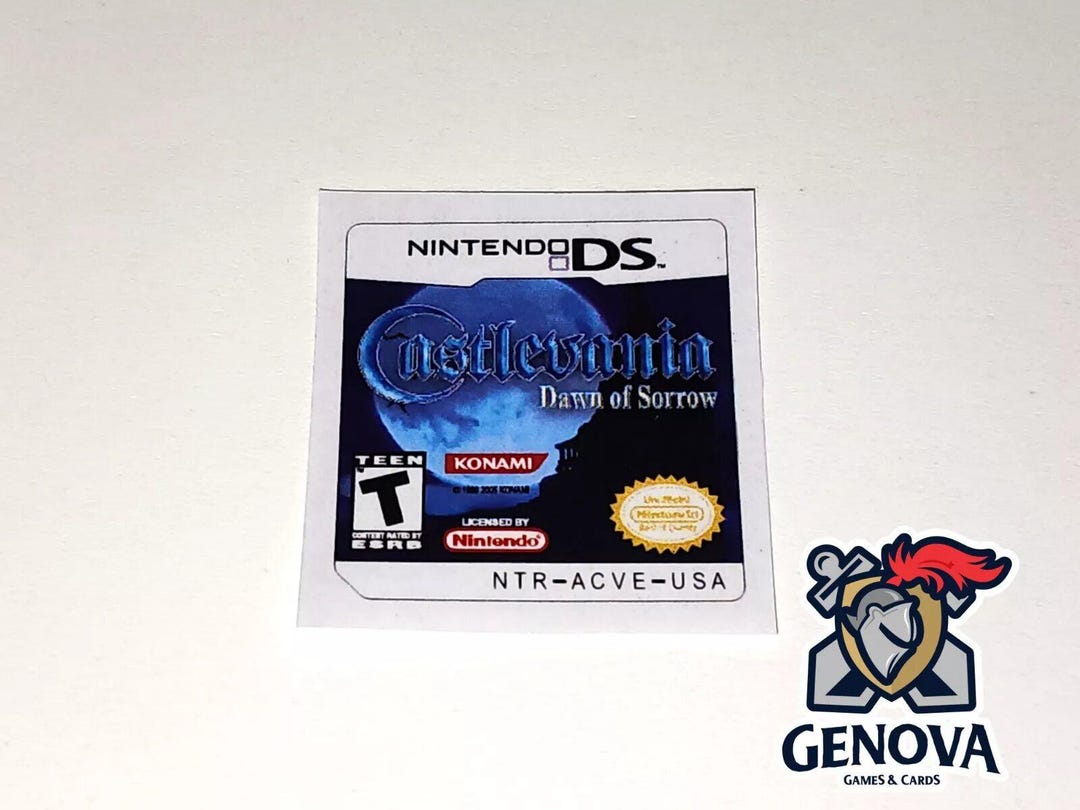 Castlevania Dawn of Sorrow DS Replacement Game Label Sticker Precut - Etsy