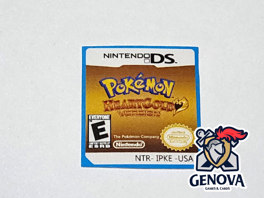 Pokemon Heartgold Version Nintendo DS Replacement Game Label Sticker ...