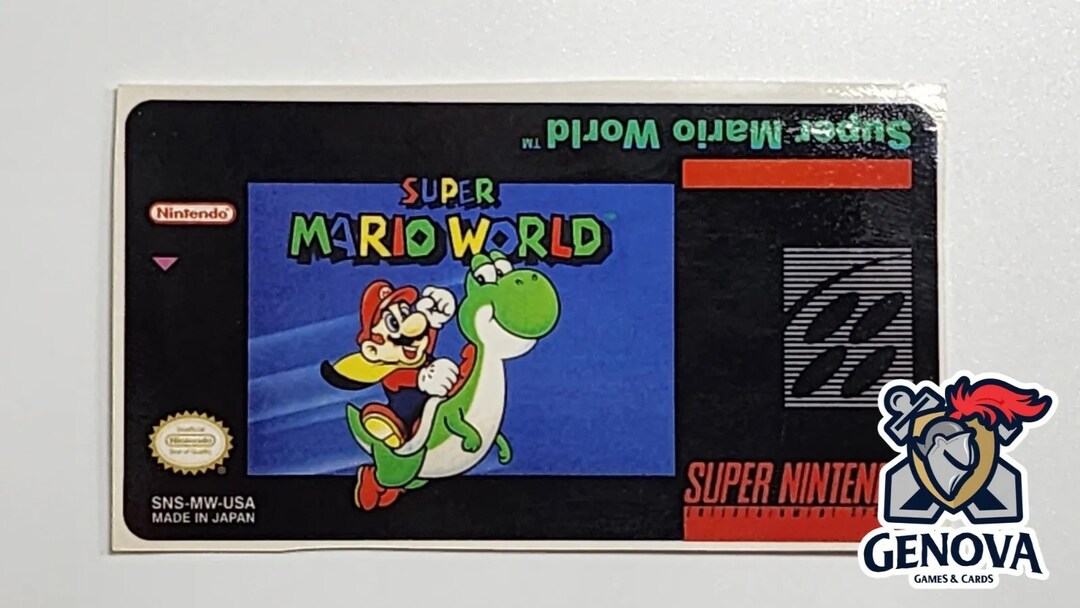 Etiqueta adhesiva de repuesto para juego Super Mario World de Snes ...