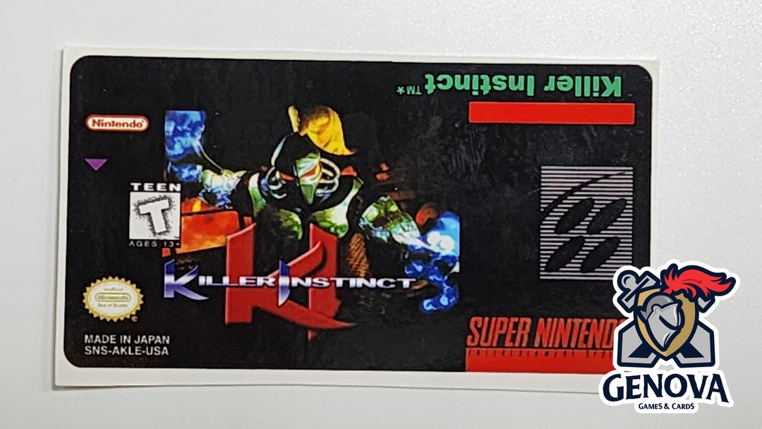 Killer Instinct Snes Replacement Game Label Sticker Precut - Etsy
