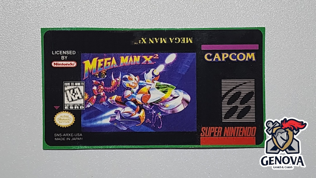 Mega Man X2 Snes Replacement Game Label Sticker Precut - Etsy